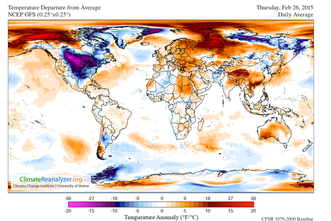 US Deep Freeze Stands out on Global Map – This is Not Cool